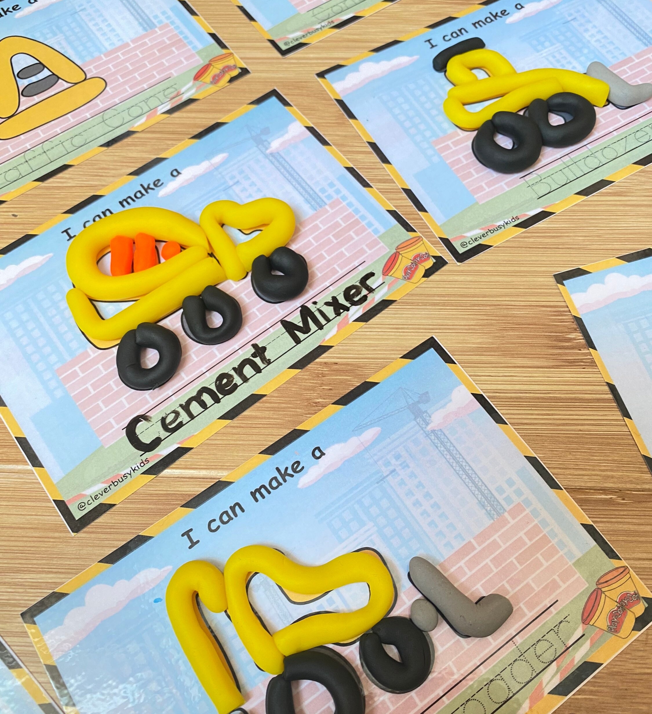 Construction Truck Play Dough Mats: Fine Motor Skills Activity (PDF) - Etsy