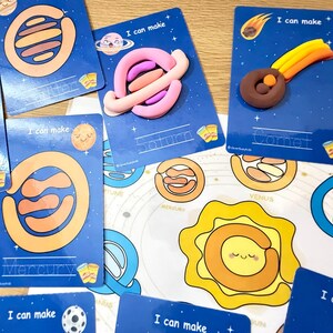 Planets Play Doh Mats, Space Theme Visual Cards, Printable Play Dough ...