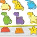 Dinosaur Shape Matching Game, 2D Shapes, Toddler Learning Activity ...