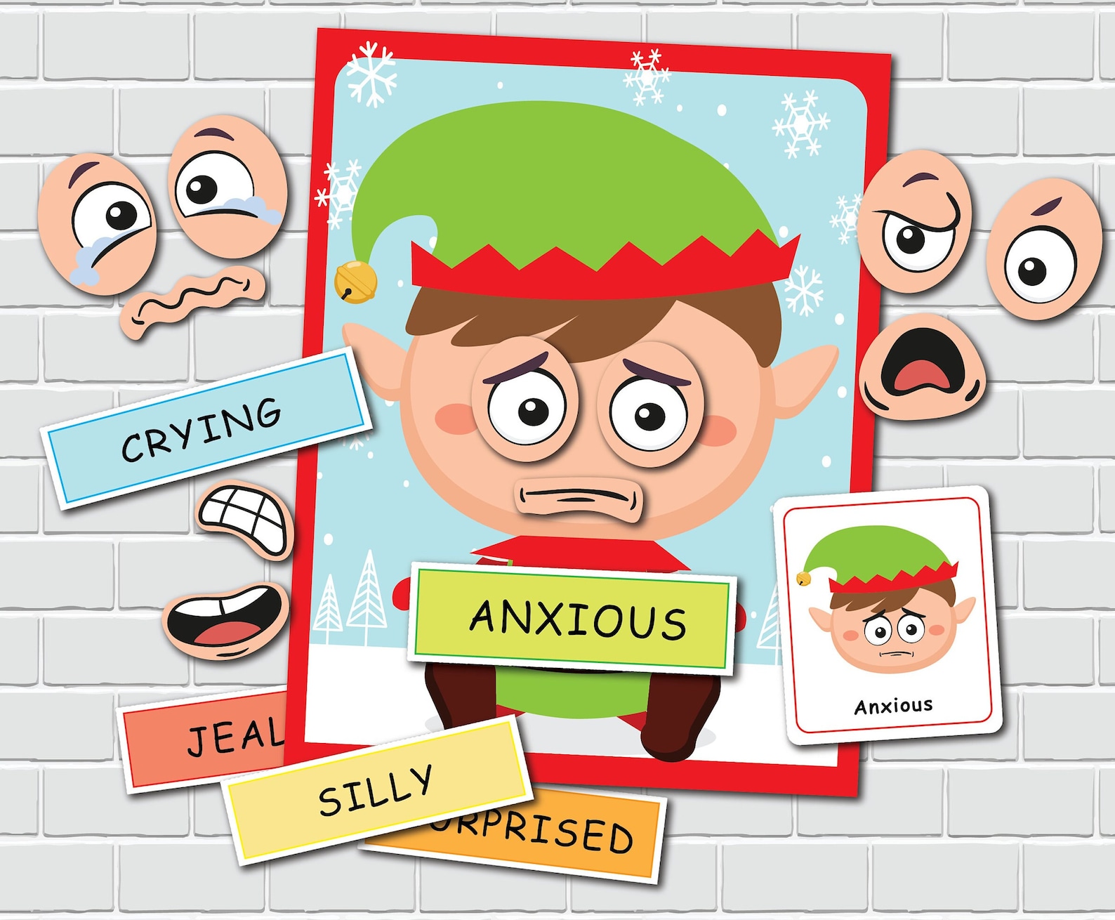 Christmas Emotions Activity for Kids Preschool Feelings - Etsy