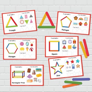 Popsicle Sticks Shapes Activity for Preschool and Kindergarten, Fine ...