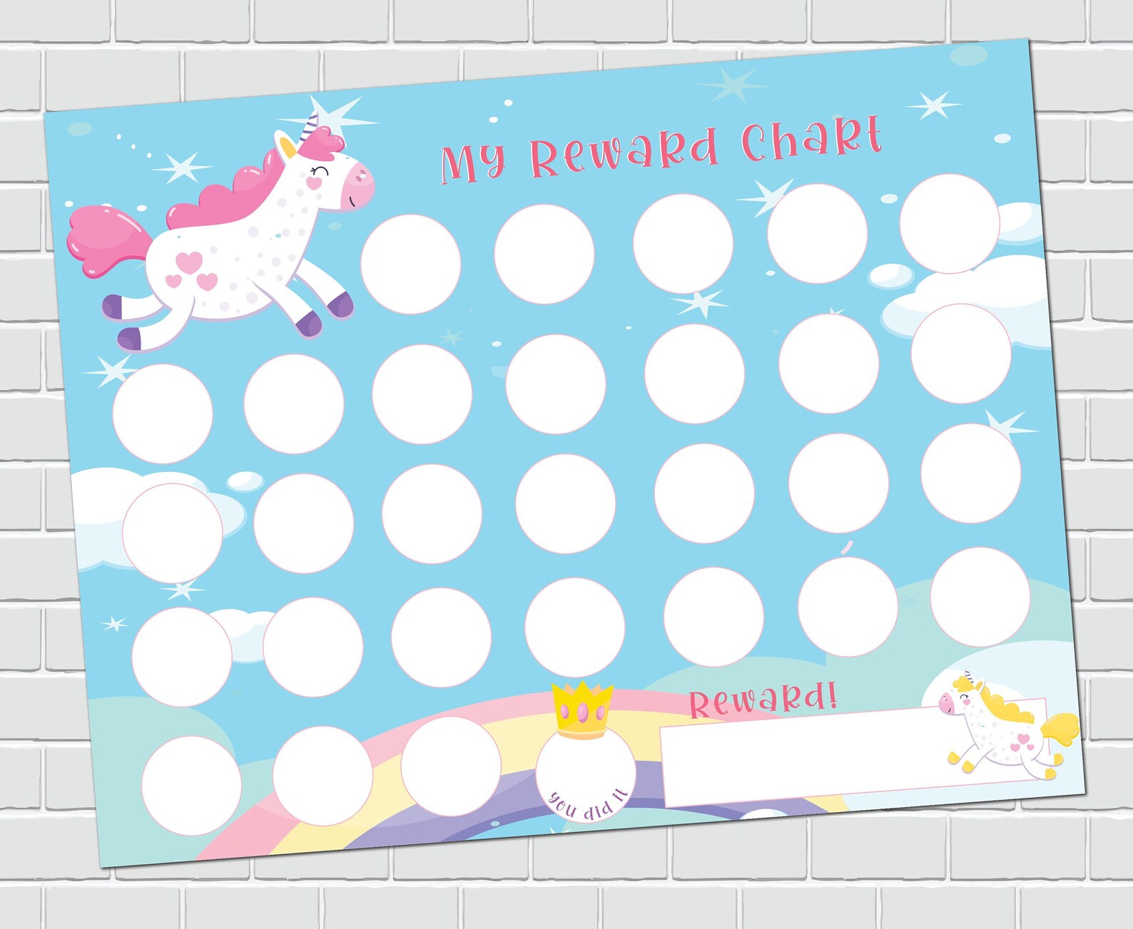 Unicorn Reward Chart Kids Behavior Chart Unicorn Chore - Etsy