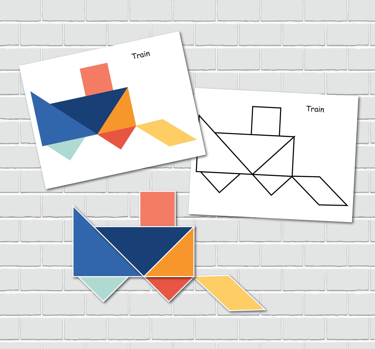 Transportation Theme Printable Tangrams Puzzle Activity for Preschool ...