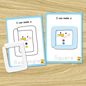 Snowman Shapes Play Dough Mats, Printable Play Doh, Toddler Quiet Time ...