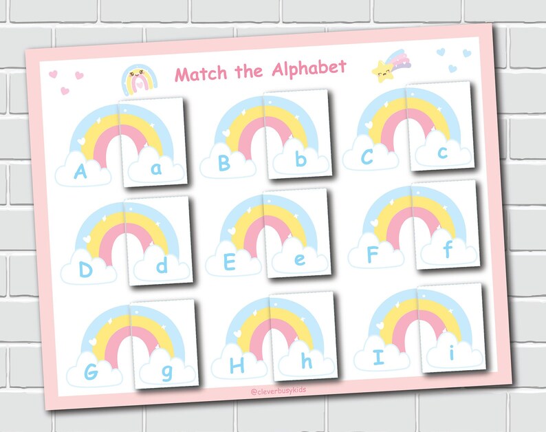 Rainbow Alphabet Matching Activity. Toddler Busy Book Page. Preschool ...