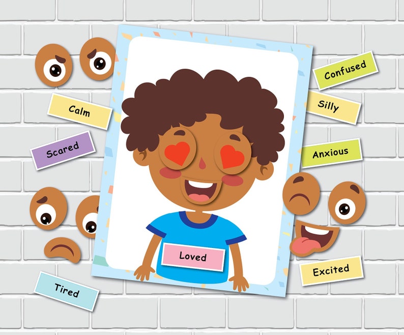 Boys Emotions Activity Kids Feelings Matching Game - Etsy