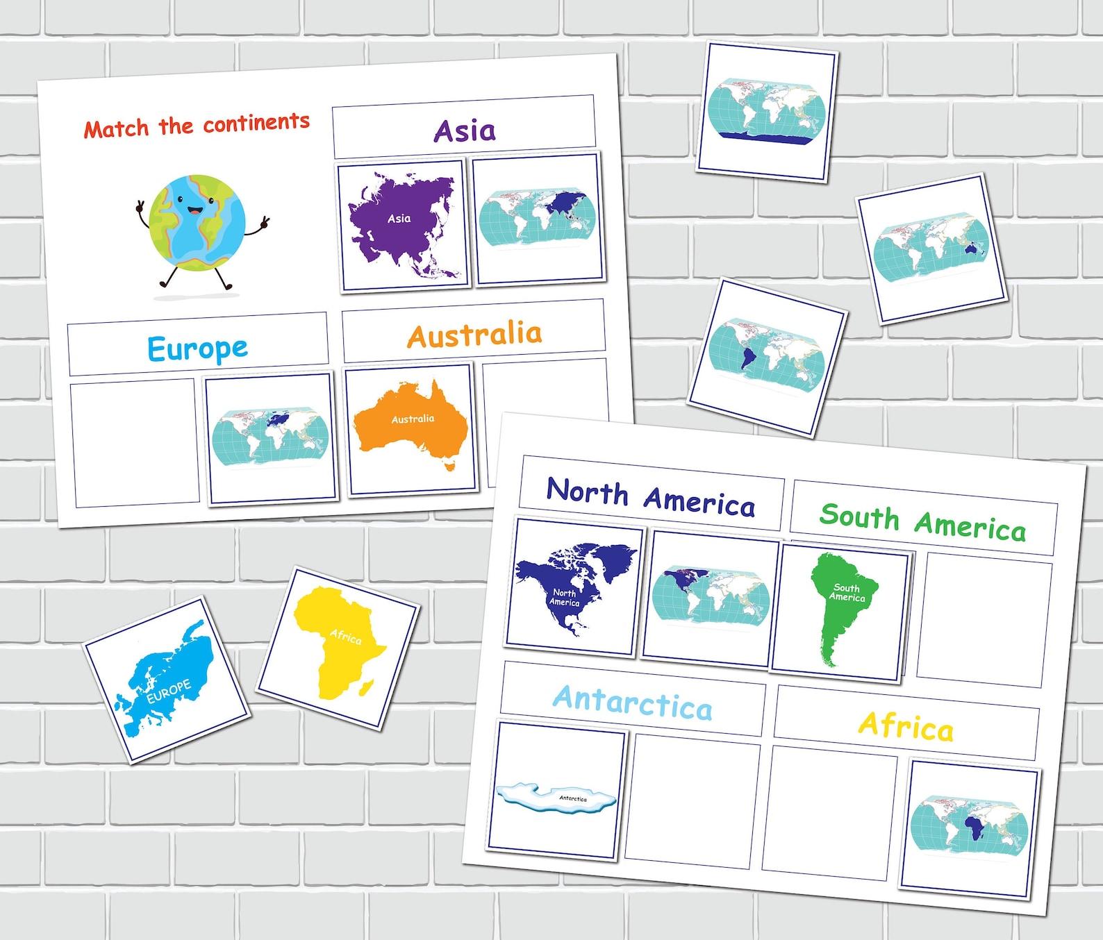 Continents Learning Binder Preschool Worksheets Homeschool - Etsy