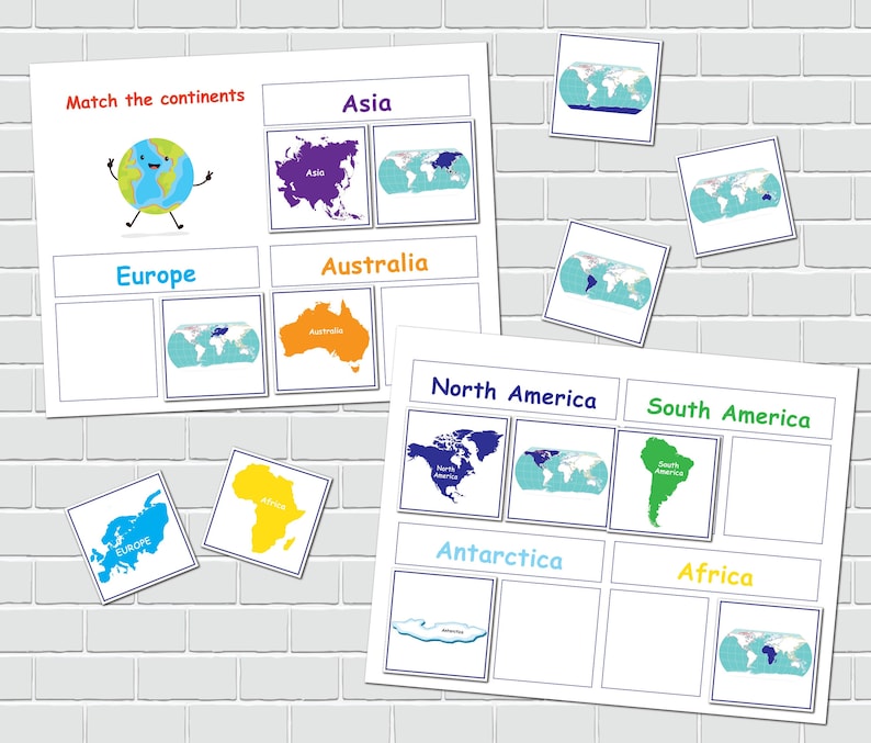 Continents Learning Binder Preschool Worksheets Homeschool - Etsy