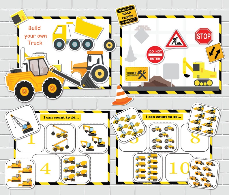 Busy Book Bundle Construction Theme Toddler Learning Binder - Etsy