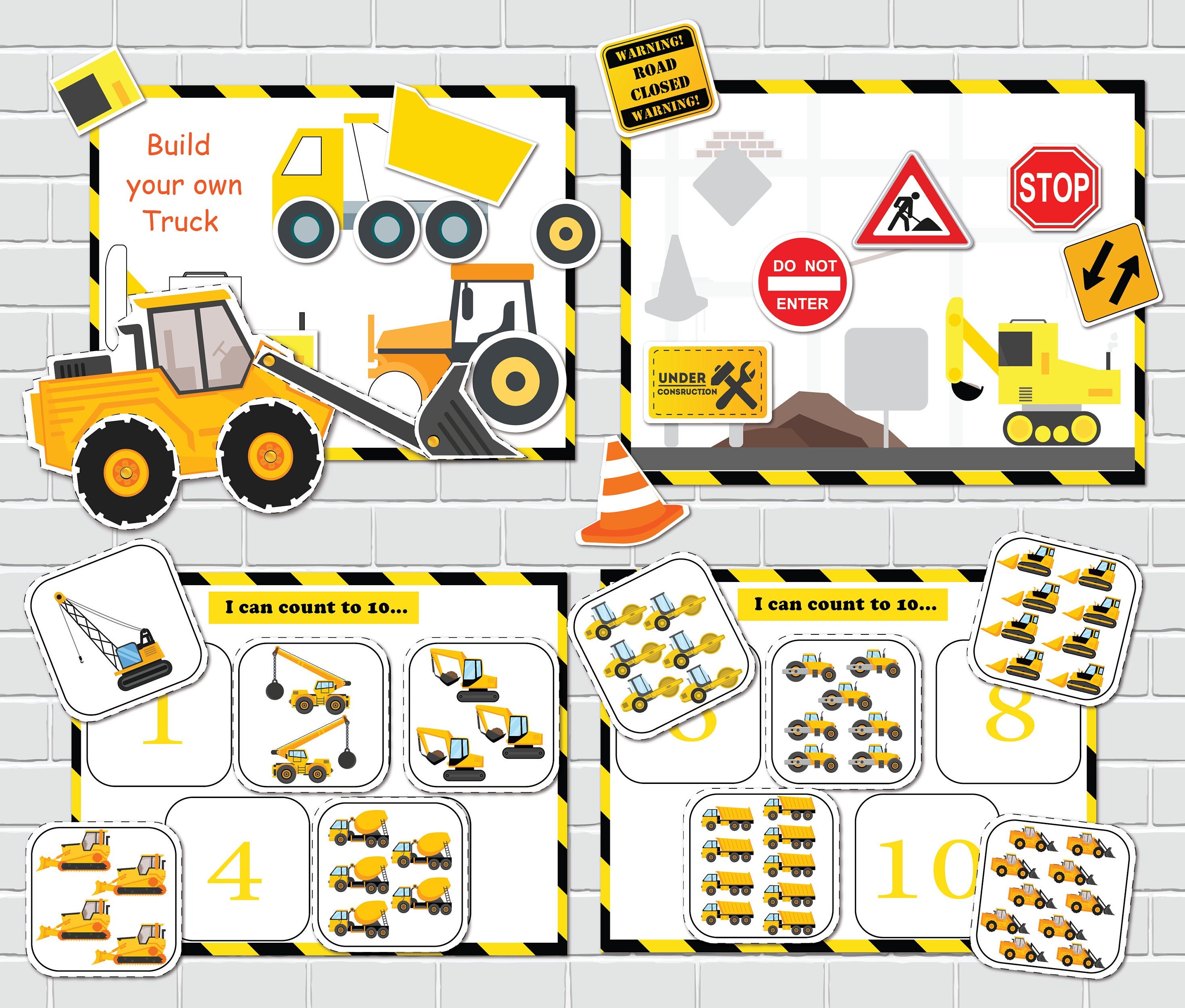 Busy Book Bundle, Construction Theme, Toddler Learning Binder ...