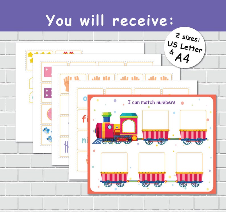 Train Numbers Matching Activity, Toddler Counting Activity, Preschool ...