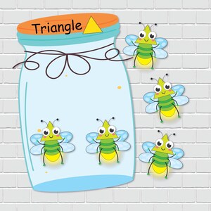 Fireflies in a Jar Shapes Matching Activity, 2D Shapes Center, Summer ...