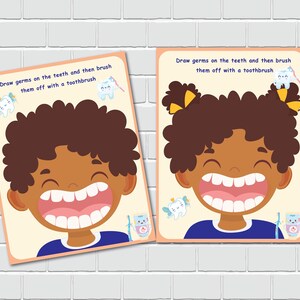 Dental Health Preschool Printable Activity for Kids, Teeth Brushing ...