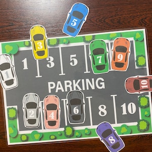 Parking Cars Busy Book Pages Toddler Learning Binder Preschool Matching ...