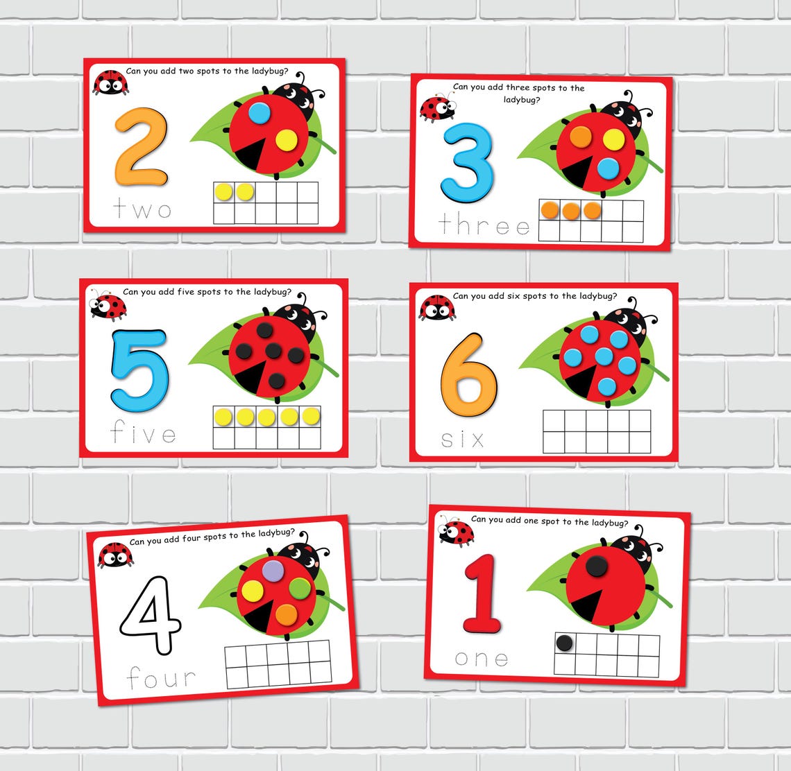 Ladybug Play Dough Mats, 1-10 Numbers Play Doh Activity, Preschool Fine ...