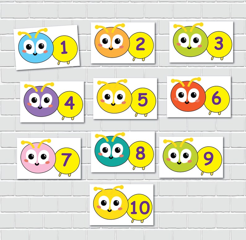 Cartepillar Number Match Activity, Counting Game, Number Recognition ...