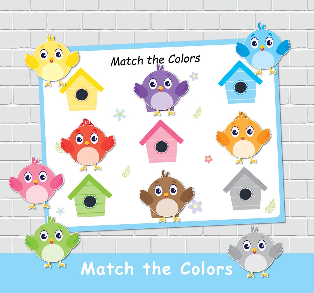 Birds Color Matching Activity for Kids, Summer Busy Book, Toddler Color ...