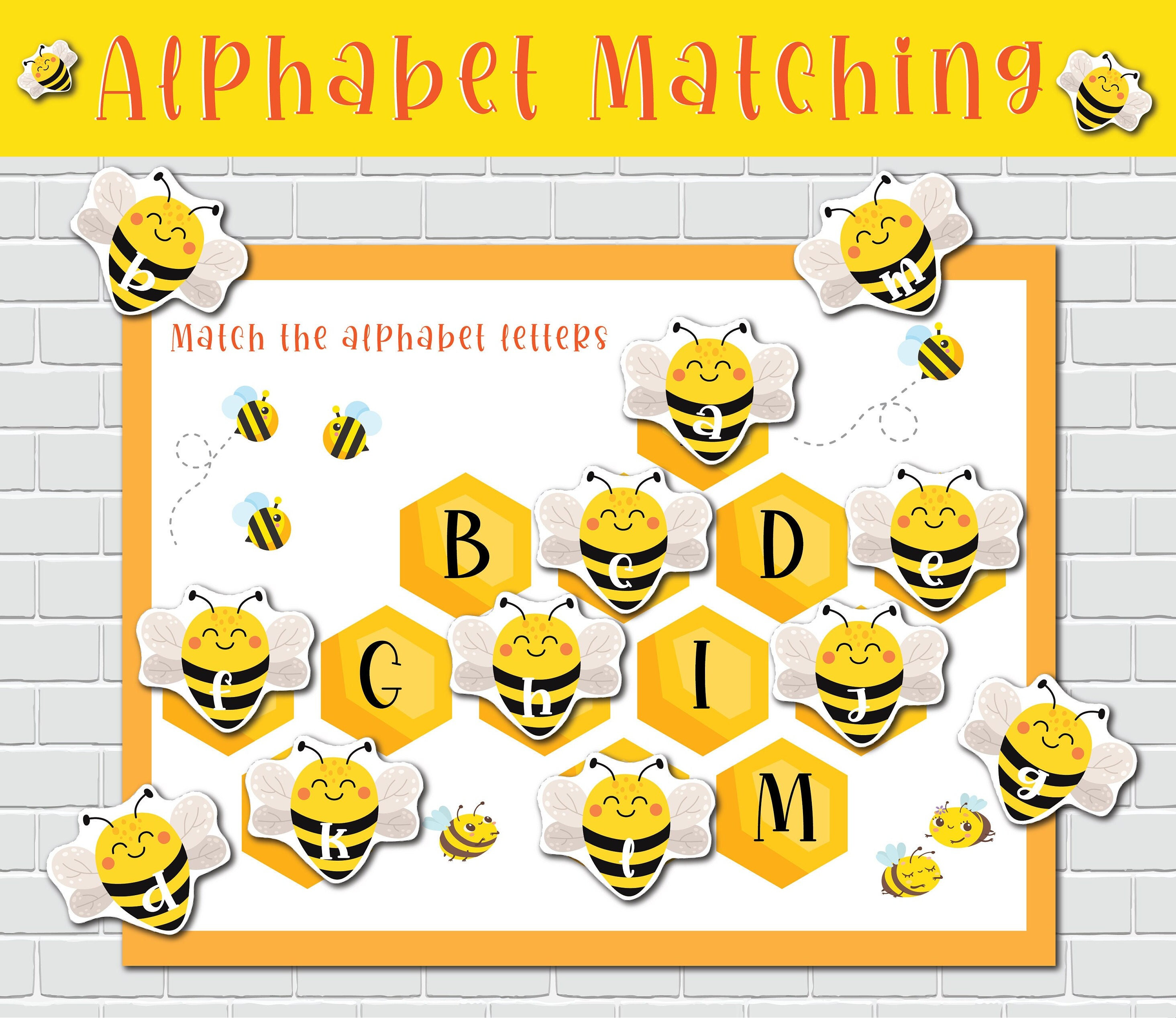 Alphabet Matching Printable Activity ABC Busy Book Pages Preschool ...