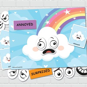 Emotions and Feelings Matching Game, Rainbow Activity for Kids, Autism ...