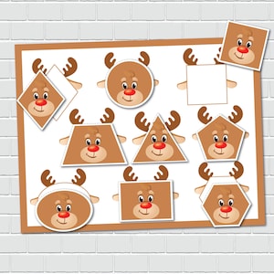 Reindeer Shape Matching Activity, 2D Shapes, Winter Busy Book Page ...