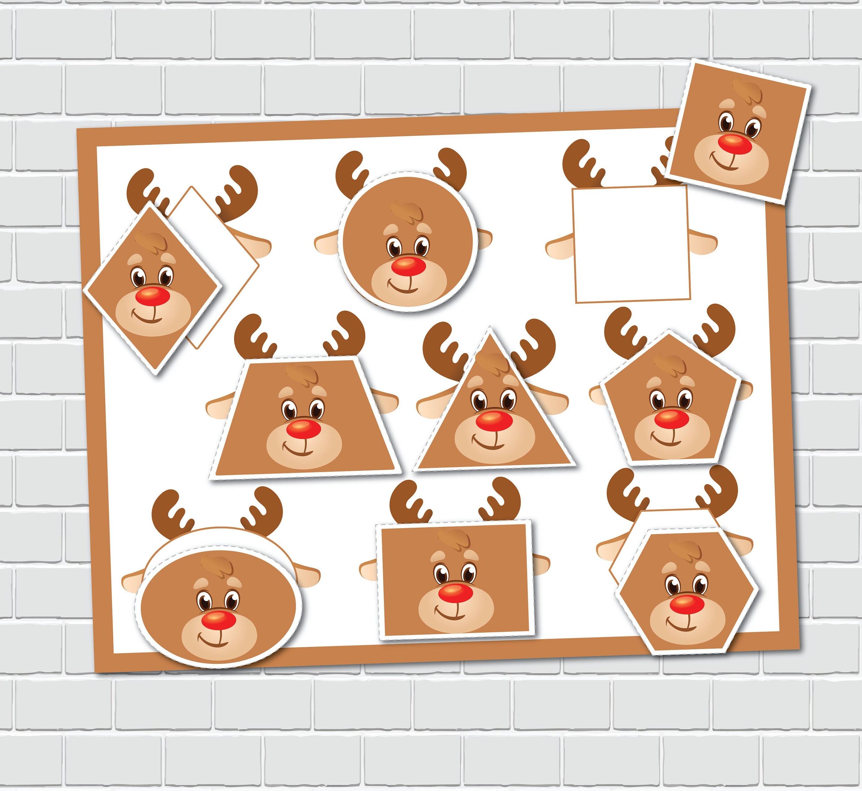 Reindeer Shape Matching Activity, 2D Shapes, Winter Busy Book Page ...