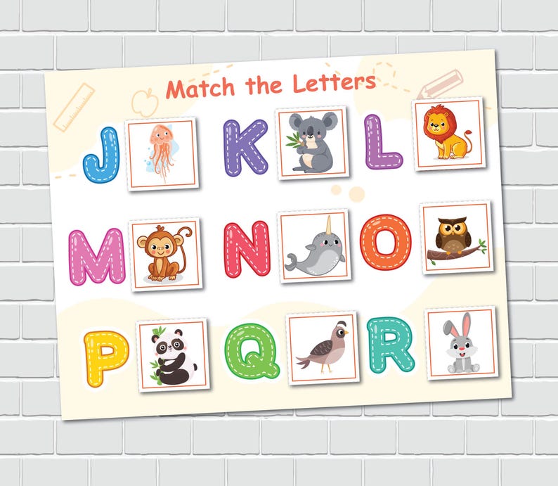 Alphabet Matching Activity for Kids, ABC Busy Book Pages, Learning ...