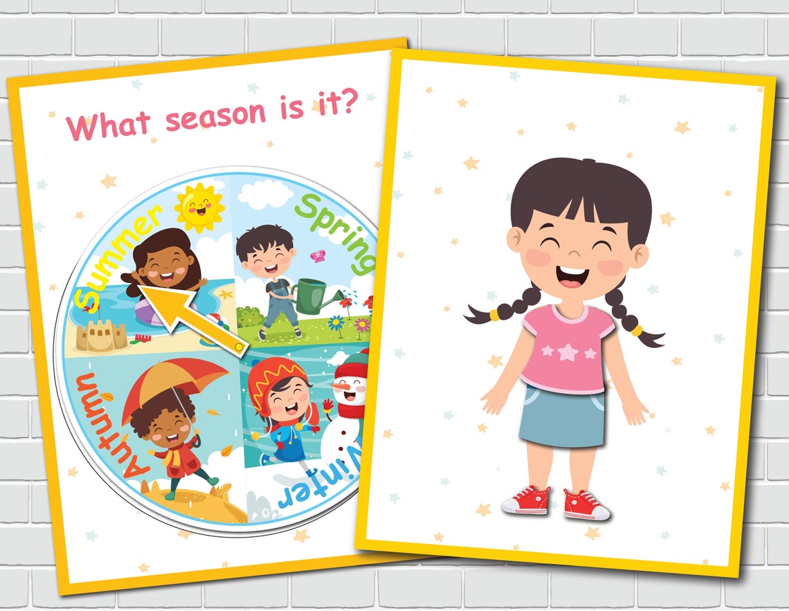 Dress up Printable Activity Four Seasons File Folder Games - Etsy