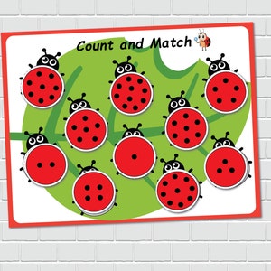 Ladybug Matching Activities, Preschool Math, Toddler Busy Book ...