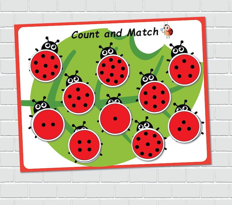 Ladybug Matching Activities, Preschool Math, Toddler Busy Book ...