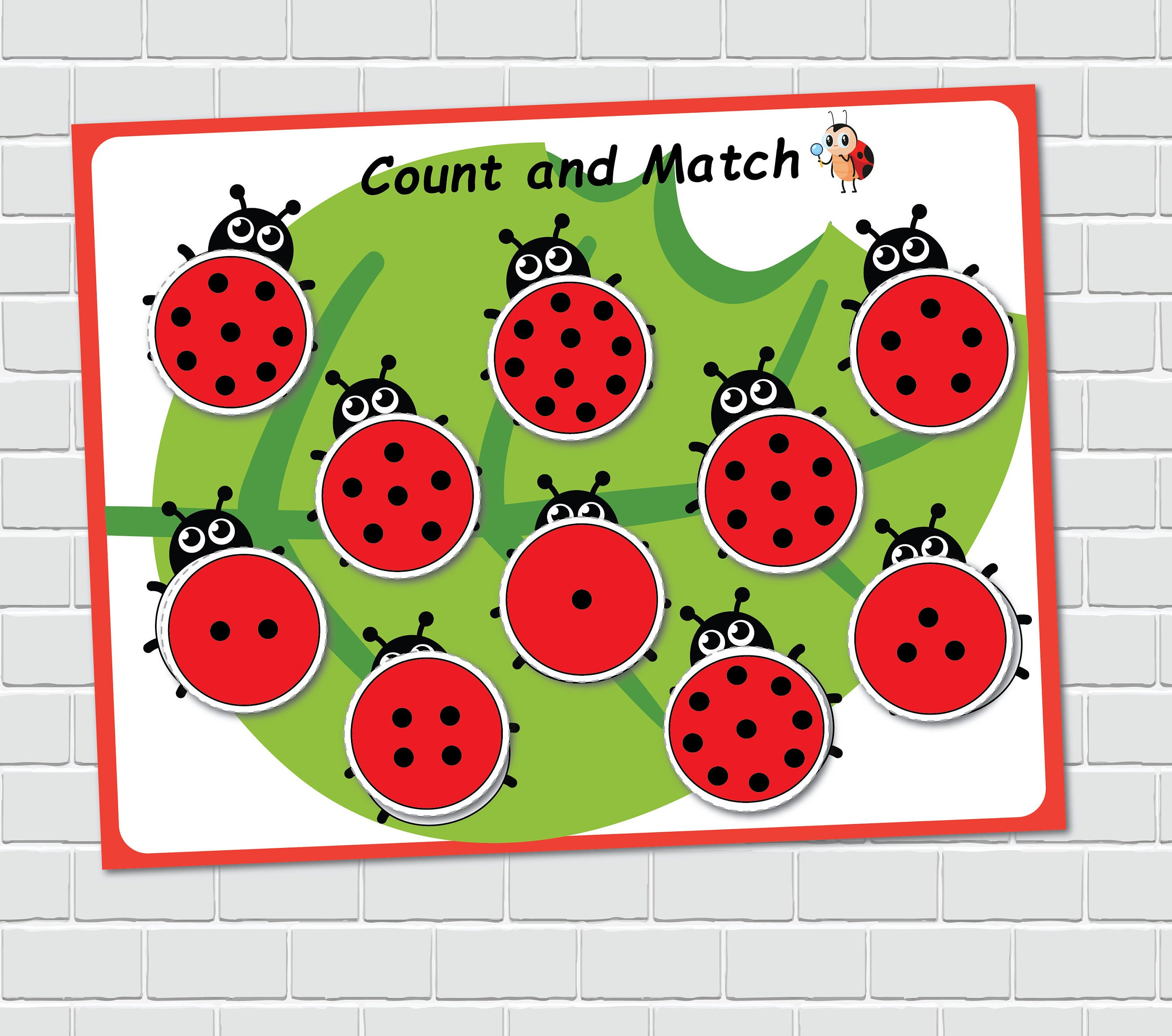 Ladybug Matching Activities, Preschool Math, Toddler Busy Book ...