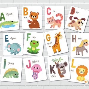 Alphabet Flashcards for Toddlers, ABC Printable Flash Cards, ABC ...
