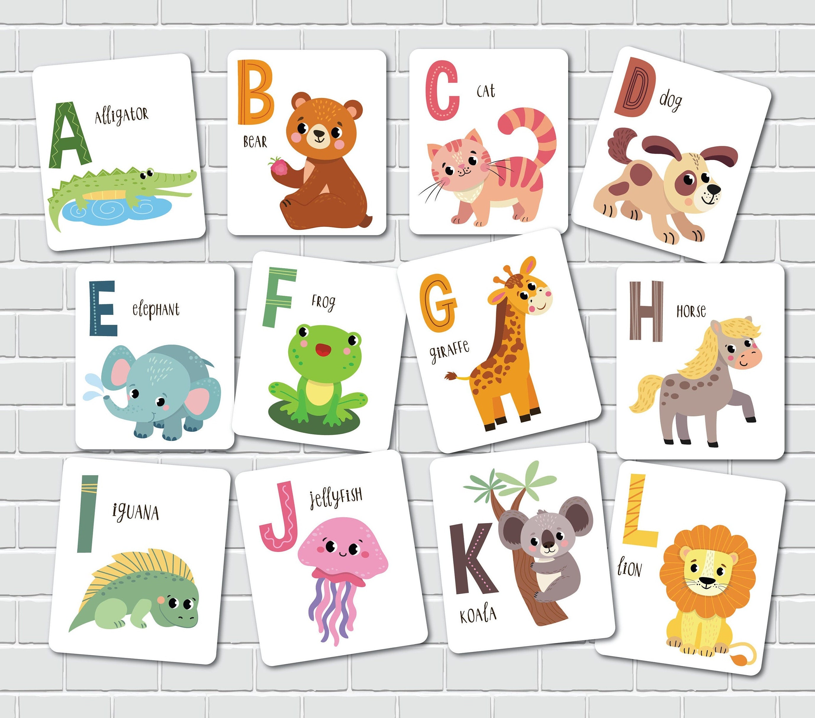 Alphabet Flashcards for Toddlers, ABC Printable Flash Cards, ABC ...