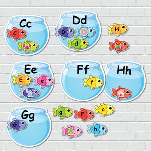 Fish ABC Matching Activity for Kids, Alphabet Busy Book, Preschool ...