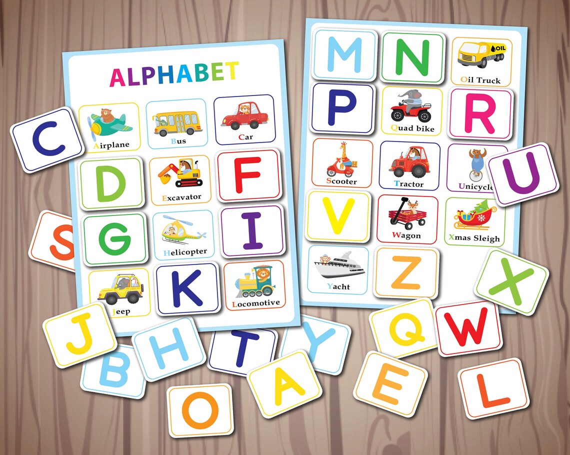 Alphabet Matching Game ABC Printable Activity Busy Book - Etsy