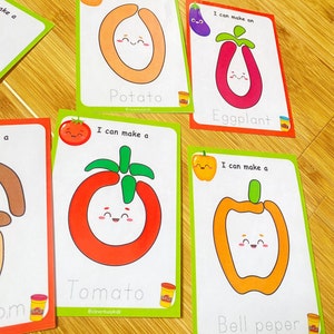 Play Doh Mats, Vegetables Printable Play Dough, Montessori Play Doh ...