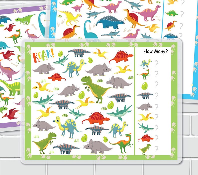 Dinosaurs I Spy Activity Preschool Look and Find Counting - Etsy