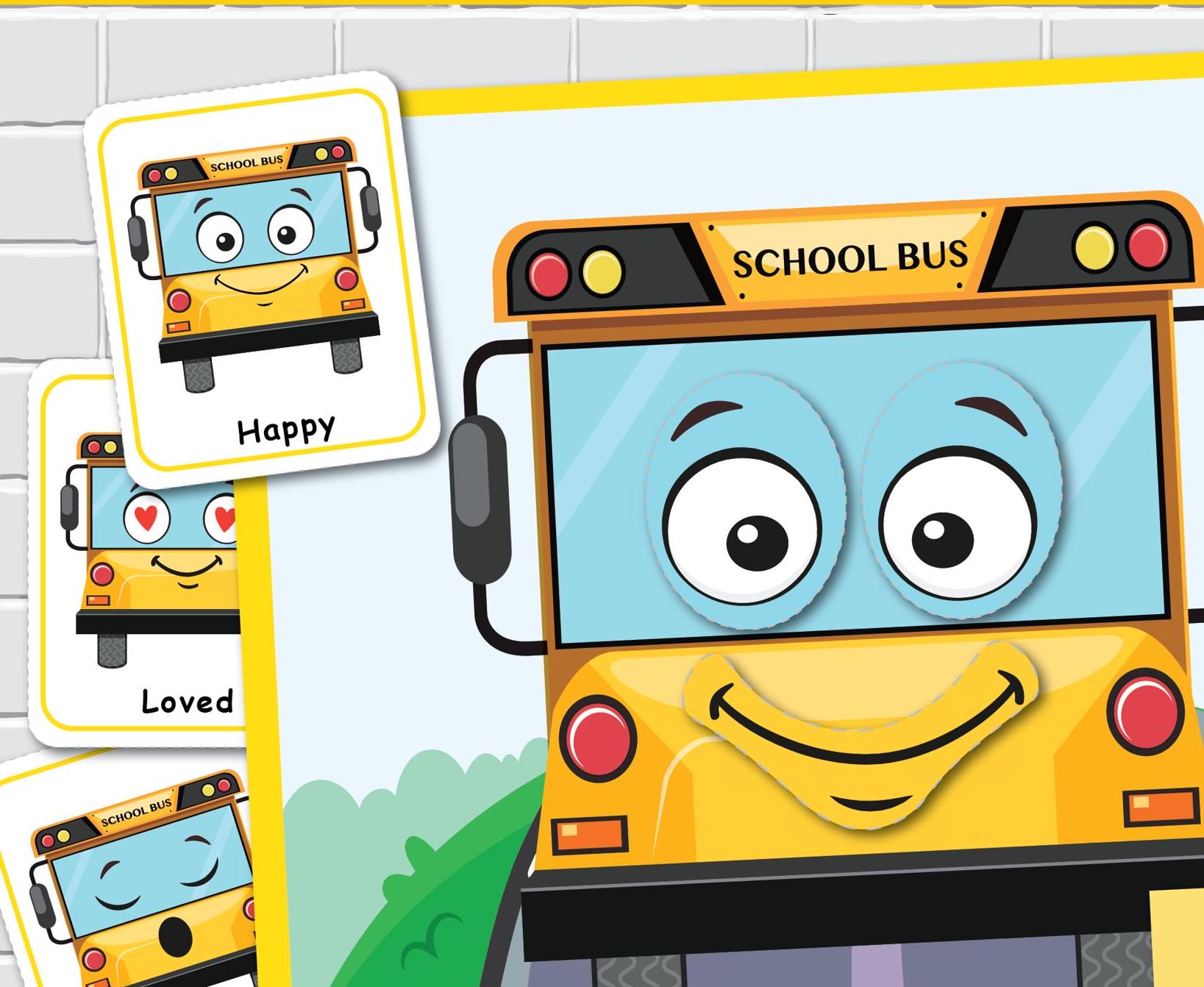 School Bus Emotions Activity for Kids, Preschool Feelings Printables ...