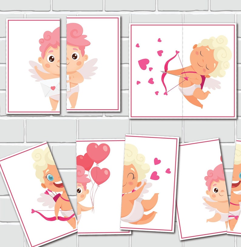 St. Valentine's Symmetry Cards, Toddler Matching Game, Preschool ...