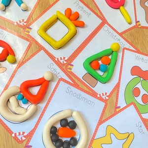 Christmas Play Dough Mats, Printable Play Doh, Visual Cards, Toddler ...