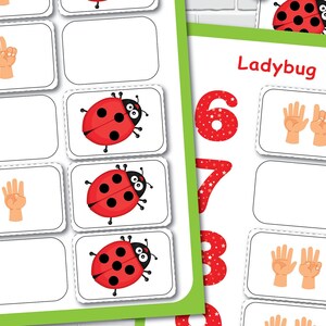 Ladybug Count and Match Activities, Preschool Math,toddler Busy Book ...