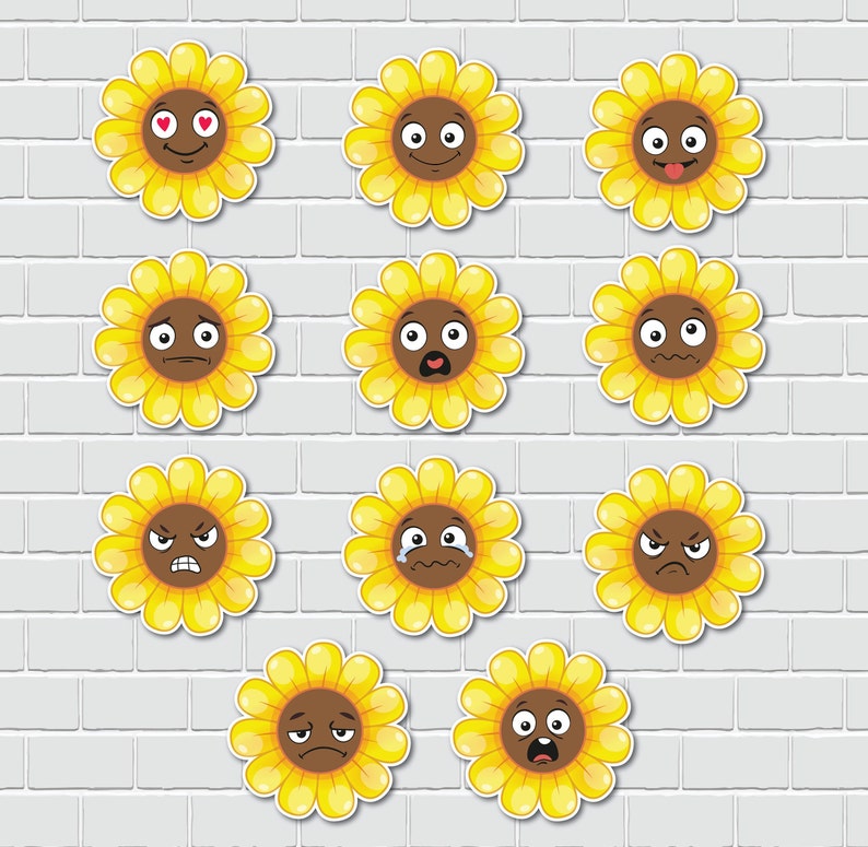 Sunflower Emotions Matching Activity for Kids, Toddler Feelings ...