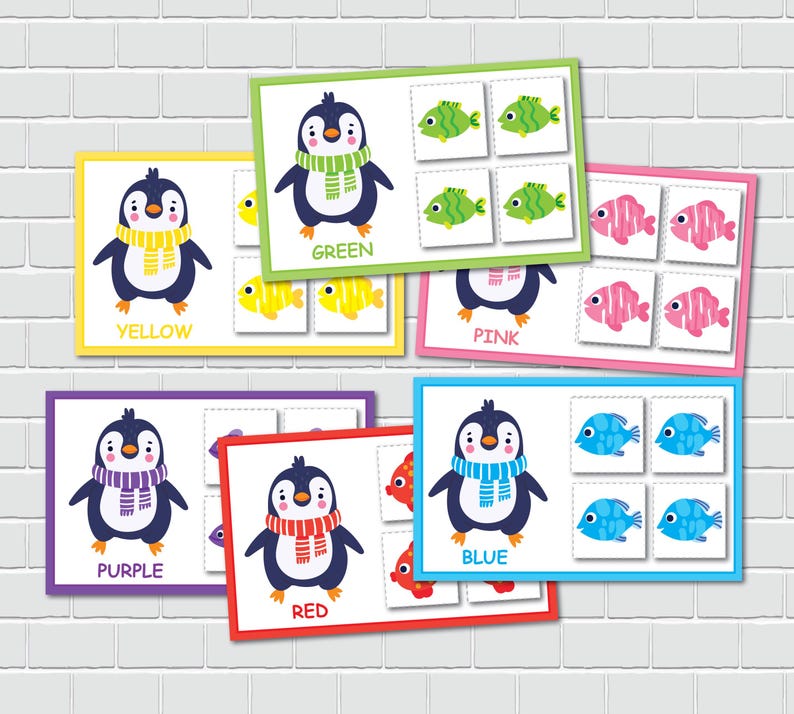 Penguin Color Matching Activity for Kids, Winter Activities, Toddler ...