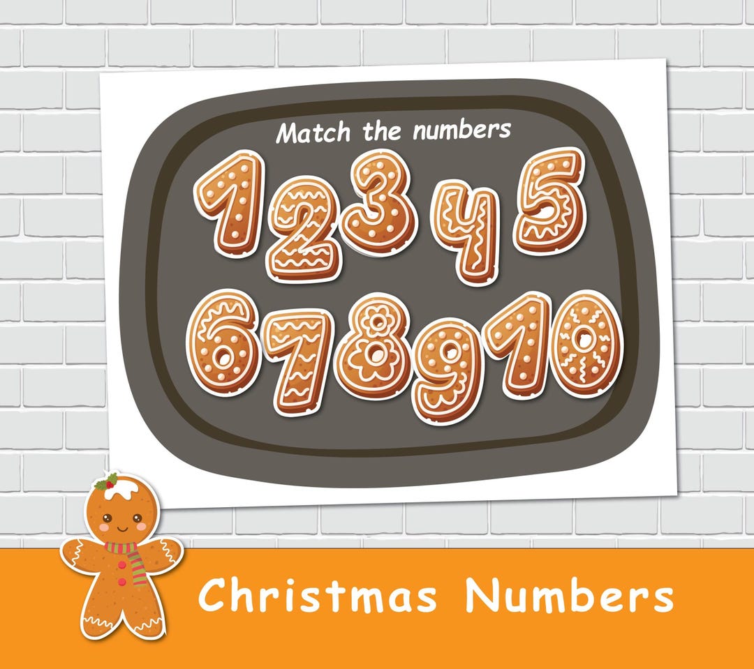 Numbers Matching Game, Christmas Printable, Math Activity (digital ...