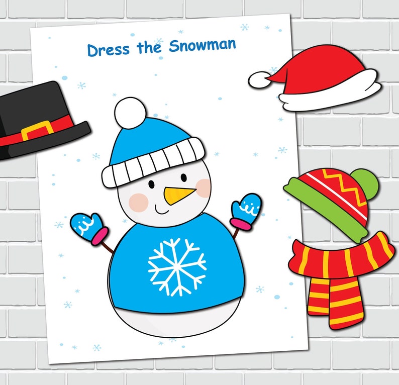 Snowman Dress up Printabe Activity. Preschool Printable - Etsy
