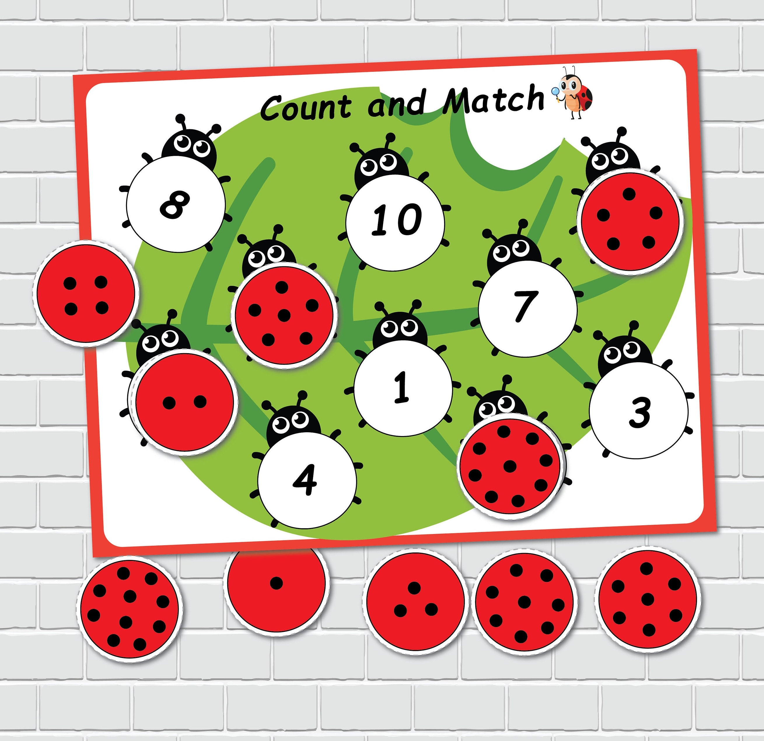 Ladybug Matching Activities, Preschool Math, Toddler Busy Book ...
