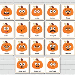 Pumpkin Emotions Activity for Kids, Preschool Feelings Printables ...