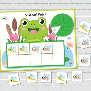Frogs Ten Frames Matching Activities, Preschool Math Center, Toddler ...