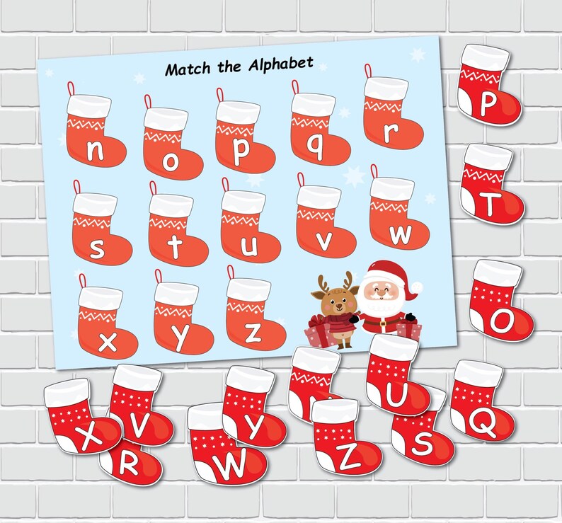 Alphabet Matching Game, Christmas Theme Printable ABC Activities ...