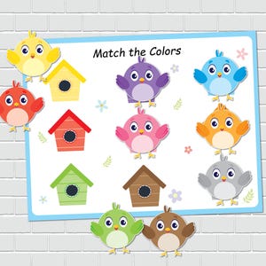 Birds Color Matching Activity for Kids, Summer Busy Book, Toddler Color ...