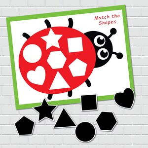 Ladybug Shapes Matching Activity, 2D Shapes, File Folder Games, Special ...